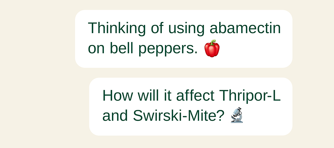 Koppert One - L'application sur les effets secondaires de culture protégés